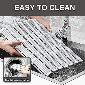 TIJIDE Bathtub mat Non Slip Shower mat, Bath mats for Bathroom Non Slip 35.4 x 15.7 Inch for Bath and Shower Non-Slip use Quick Drain Easy to wash Cut and Store