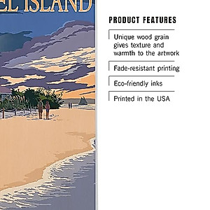 Lantern Press 6x9 Inch Wood Sign, Ready to Hang Wall Decor, Sanibel Island, Florida, Lighthouse