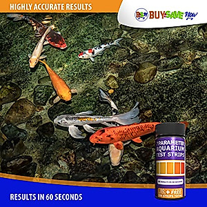 7 in 1 Aquarium Test Strips. Fish Water Test Strip. Freshwater Testing Kit for Betta and Marine Aquaponics. Tank pH Test Kit with Nitrate, Total Chlorine, Hardness, Alkalinity, Carbonate Tests.