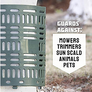 [ 6 Pack ] Plastic Tree Trunk and Bark Protector | Interlocking to Attach Vertically and/or Horizontally for Varying Tree Sizes | Protects Against Sun Scald, Mowers, Trimmers, and Animals