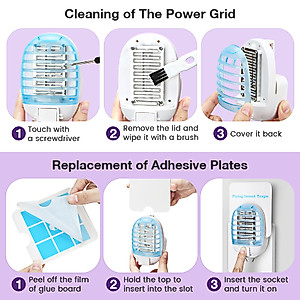 12 Pcs Refill Glue Cards for 2 in 1 Fly Traps for Home,Kill Grid & Glue Dual Efficacy Mosquito Killer,Plug-in Fly Traps for Flies, Fruit Flies, Moths, Gnats, and Other Flying Insects