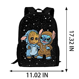 JISECOT Cartoon 17 Inch Laptop Backpack Travel BookBag Durable Large School Bag for Teens Travel Camping Sport