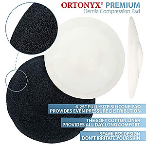 ORTONYX Umbilical Hernia Belt for Men and Women - Abdominal Support Binder with Compression Pad - Navel Ventral Epigastric Incisional and Belly Button Hernias Surgery Prevention Aid (Large-XXL)