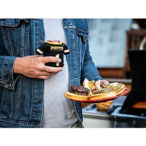 Puffin - The Gridiron Jersey - Insulated 12 oz Can Cooler I Beer Bottle & Soda Can Insulator, Keep Drinks and Beverages Cold (Risky Red/Sandy White)