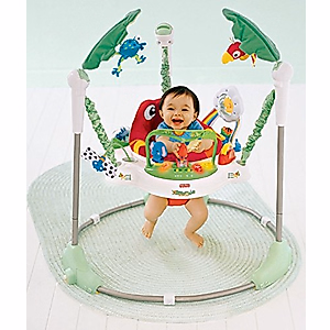 Fisher-Price Baby Bouncer Rainforest Jumperoo Activity Center with Music Lights Sounds and Developmental Toys