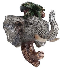 Yosoo Unique Animal Shape Wall Mounted Hat Coat Hanging Hook Bathroom Decoration Hat Keys Hanger for Home Bathroom (Elephant (Vintage))