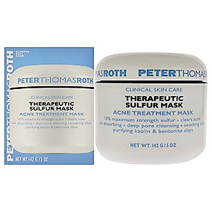 Peter Thomas Roth | Therapeutic Sulfur Acne Treatment Mask | Maximum-Strength Sulfur Mask for Acne, Clears Up and Helps Prevent Acne Blemishes, Oil Absorbing and Pore Cleansing