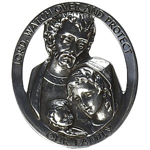 Cathedral Art (Abbey & CA Gift Auto Visor Clip, Blessed Family, Silver