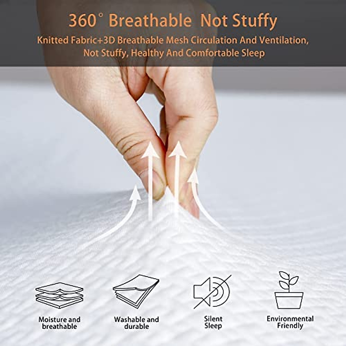 Queen Size 3 Inch Gel Memory Foam Dual Layer Enhance Cooling Mattress Topper ,Supportive & Pressure Relieving, with Breathable Bamboo Cover.