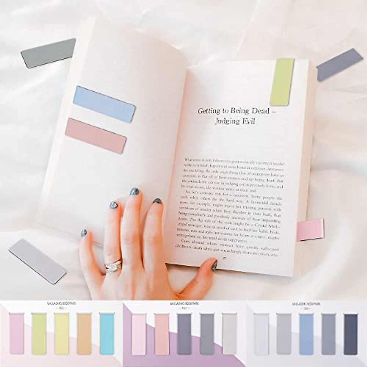 15 PCS Aesthetic Magnetic Bookmarks, Cute Magnet Book Markers, Page Clips Bookmark for Women, Laminated Book Mark for Reading Lovers Girls Kids Students Teachers School Stationery Gifts