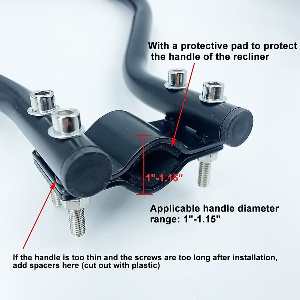 Recliner Handle Extender Lazy Boy Recliner Parts Ergonomic Curve Grip Oversized Handle Replacement Secure Fit for Easy Chair Recliner Handles