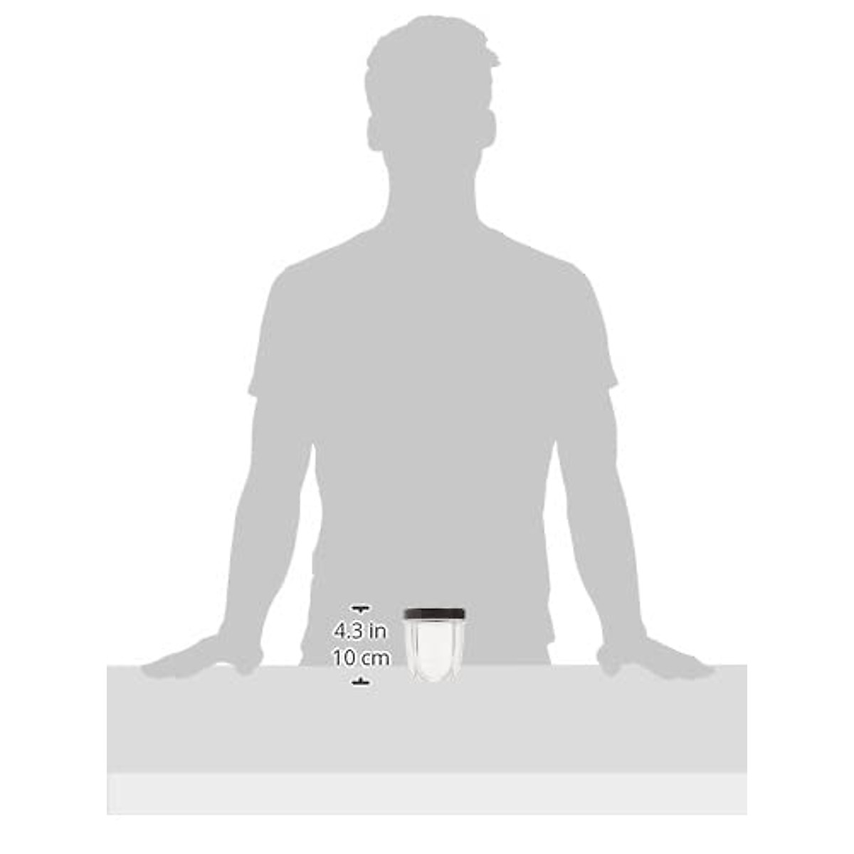 Magic Bullet 12 oz Short Cup with Resealable Lid, 1 Count (Pack of 1), Clear/Black