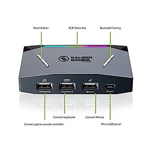 IOGEAR KeyMander 2 Keyboard/Mouse Adapter Plus Controller Crossover, PS4, PS5, Xbox Series X/S, Xbox One, Nintendo Switch, GE1337P2, FPS, mouse control