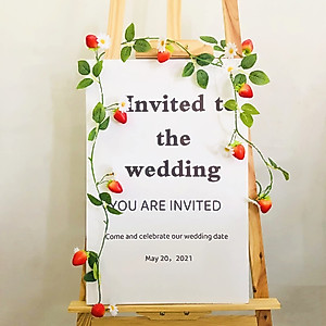 Sezrgiu Artificial Strawberry Flower Plant Vine Strawberry White Flowers Garland for Valentine's, Wedding Birthday Garden Festival Indoor Decor (Strawberry Vine)