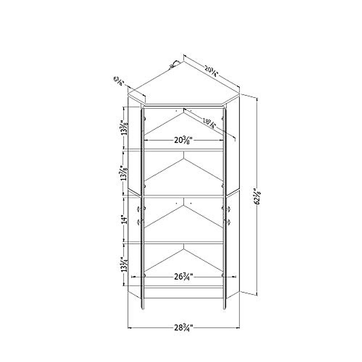 South Shore 4-Door Corner Armoire for Small Space with Adjustable Shelves, Pure White