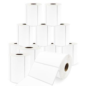 12 Rolls 4" x 2" Thermal Labels - 760 Paper Stickers Per Roll - 4 Rolls - fits Zebra LP2844, GC420, GK420, GX430, ZD220, ZD420, ZD500, ZD620, ZP-500, GT800 Direct Thermal Printers