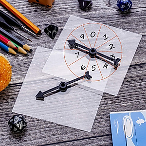 Gejoy 5 Packs Transparent Spinners Dry Erase Math Spinner with Rotating Arrow for Teaching
