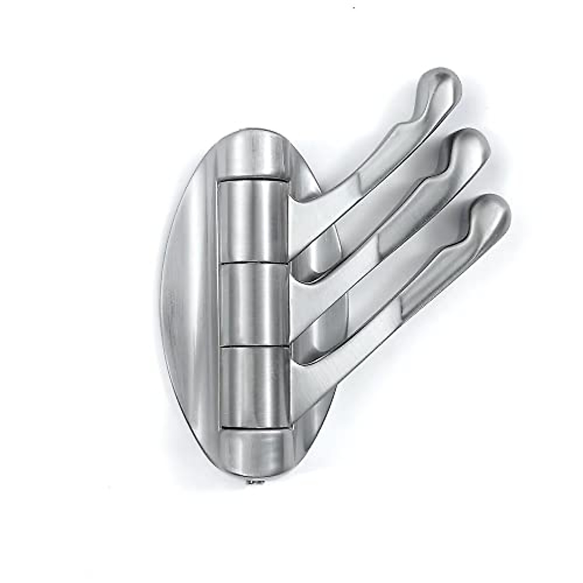 Swivel Robe Hook Foldable Coat Holder with Heavy Duty Folding Multi Three Triple Swing Arm Towel Rack Clothes Hanger for Bathroom Kitchen Garage Wall Mount Solid Metal Brushed Nickel