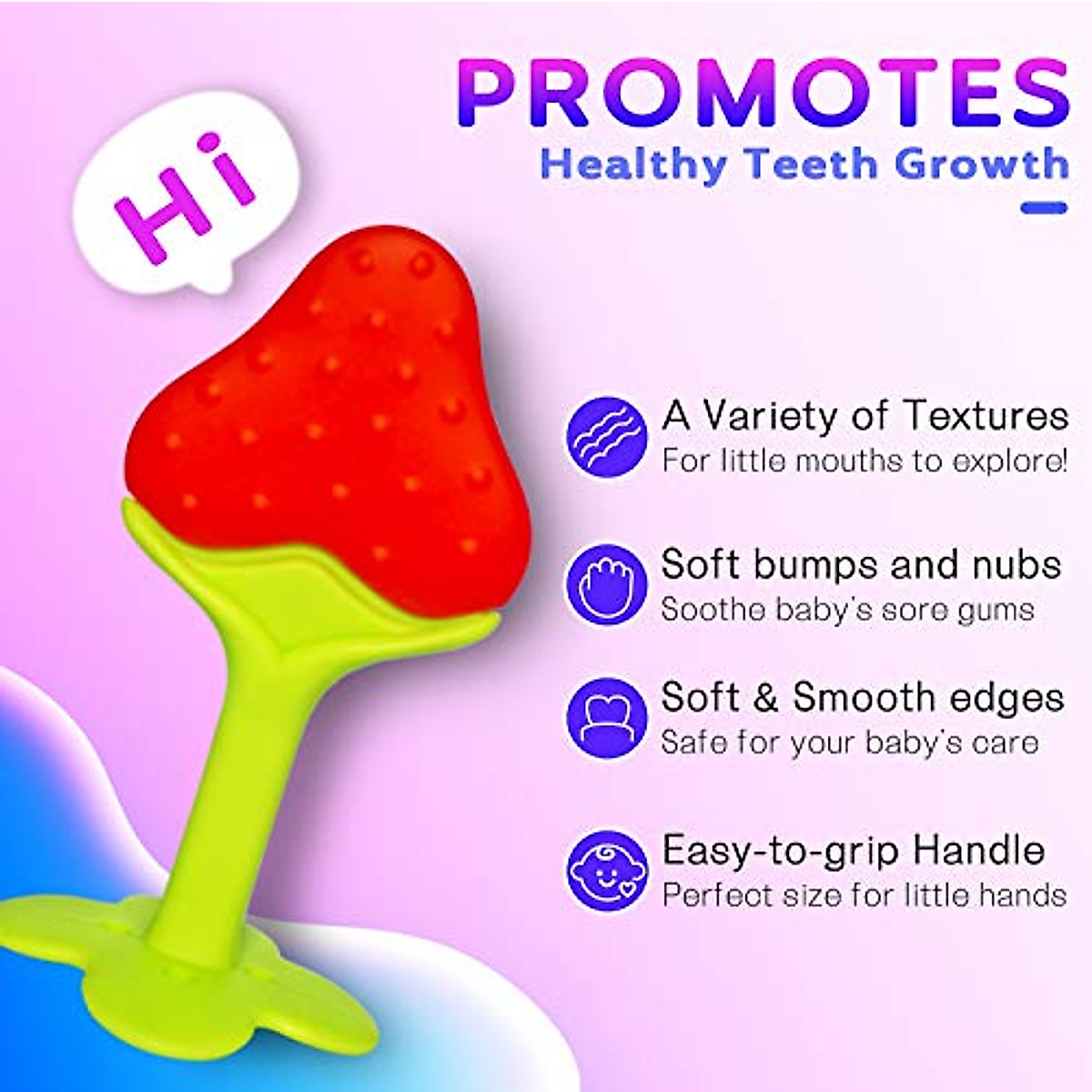 Teething Mittens for Baby (2 Pack) with Baby Teething Toys (3 Pack), Self Soothing Pain Relief Mitt, Silicone Baby Teethers, BPA-Free, Natural Organic Freezer Safe for Infants and Toddlers