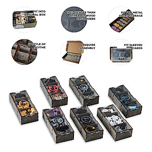 SMONEX Wooden Organizer Suitable for Storage Scythe Base Game, Invaders from Afar Expansion and Promo Packs - Kit Token Box Card Insert