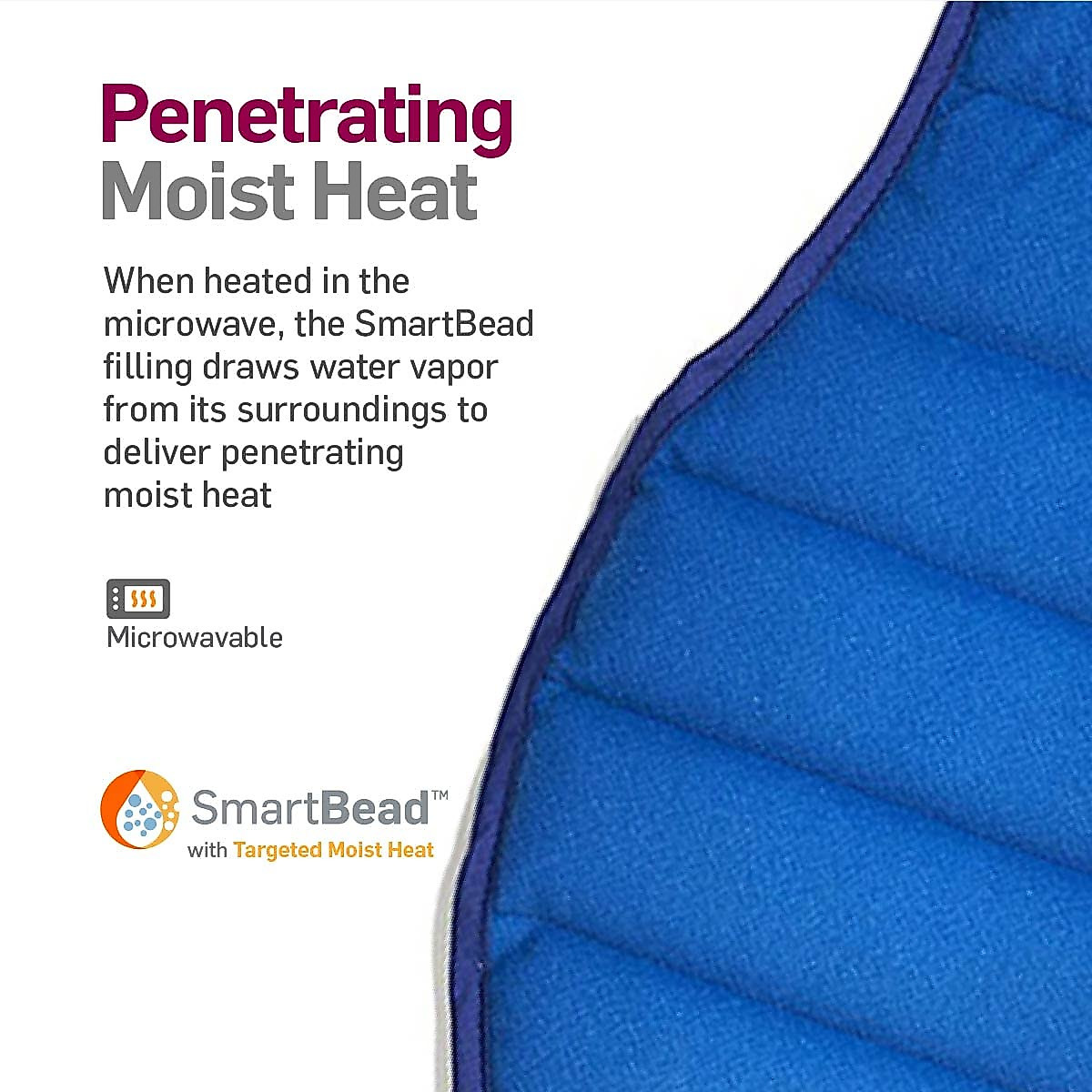 NatraCure Warming Neck Wrap (w/SmartBead) – Microwaveable Moist Hot Pack and Heated Pain Relief Pad for Neck, Shoulders, and Back