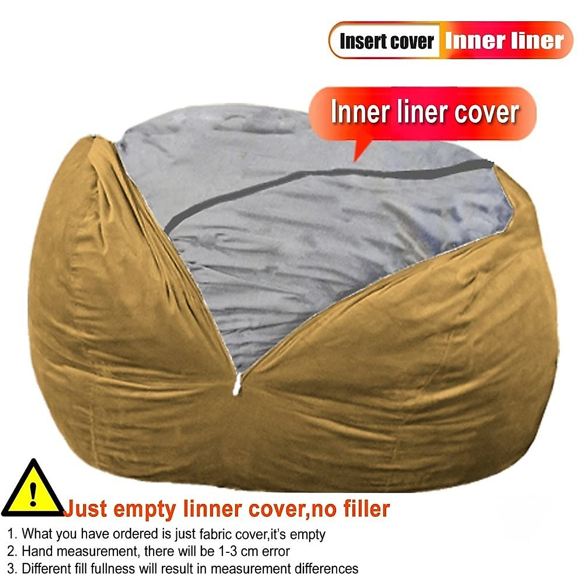 SXBCyan Round Waterproof Sofa Bed Inner Liner Cover Beanbag Pouf Insert Lining Case Cushion Pillowcase Wash Bag (Color : Waterproof Liner, Size : 45x30cm)