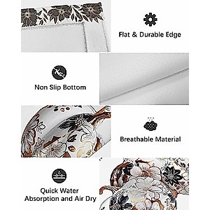 Thanksgiving Fall Outdoor Rug for Patio/Deck/Porch, Non-Slip Large Area Rug 6 x 9 Ft, Pumpkin Harvest Gray Floral Botanical Indoor Outdoor Rugs Washable Area Rugs, Reversible Camping Rug Carpet Runner