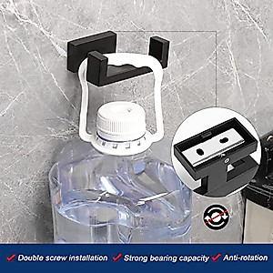 NearMoon Bath Double Towel Hook- SUS304 Stainless Steel Square Robe Towel Holder, Heavy Duty Rustproof Double Coat Hook for Bathroom Livingroom Kitchen Wall Mounted, 2 Pack (Matte Black)