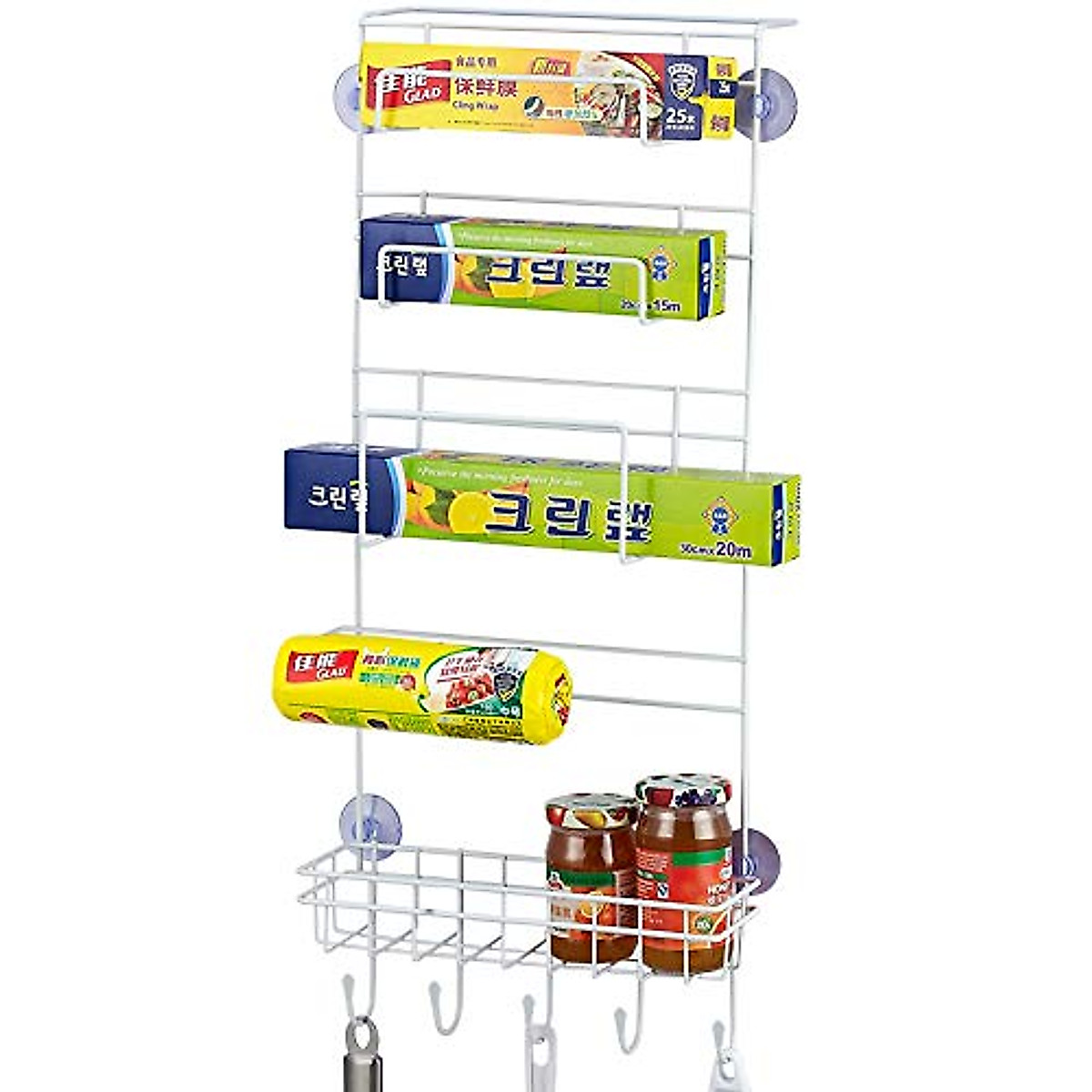 Ritioner Refrigerator Rack, Fridge Side Shelf Multi-Layer Sidewall Holder, Multifunctional Kitchen Supplies Organizer Household Hanging Hook Folding Fridge Storage for Narrow Spaces by Everyday Home