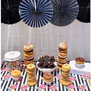 Donut Stands and Cake Pop Stand Kit, Clear Acrylic Stand,1 pcs 21Holes Lollipop Holder and 4 Pcs Donut Holders for Weddings Baby Showers Birthday Parties Anniversaries Halloween Candy Decorative