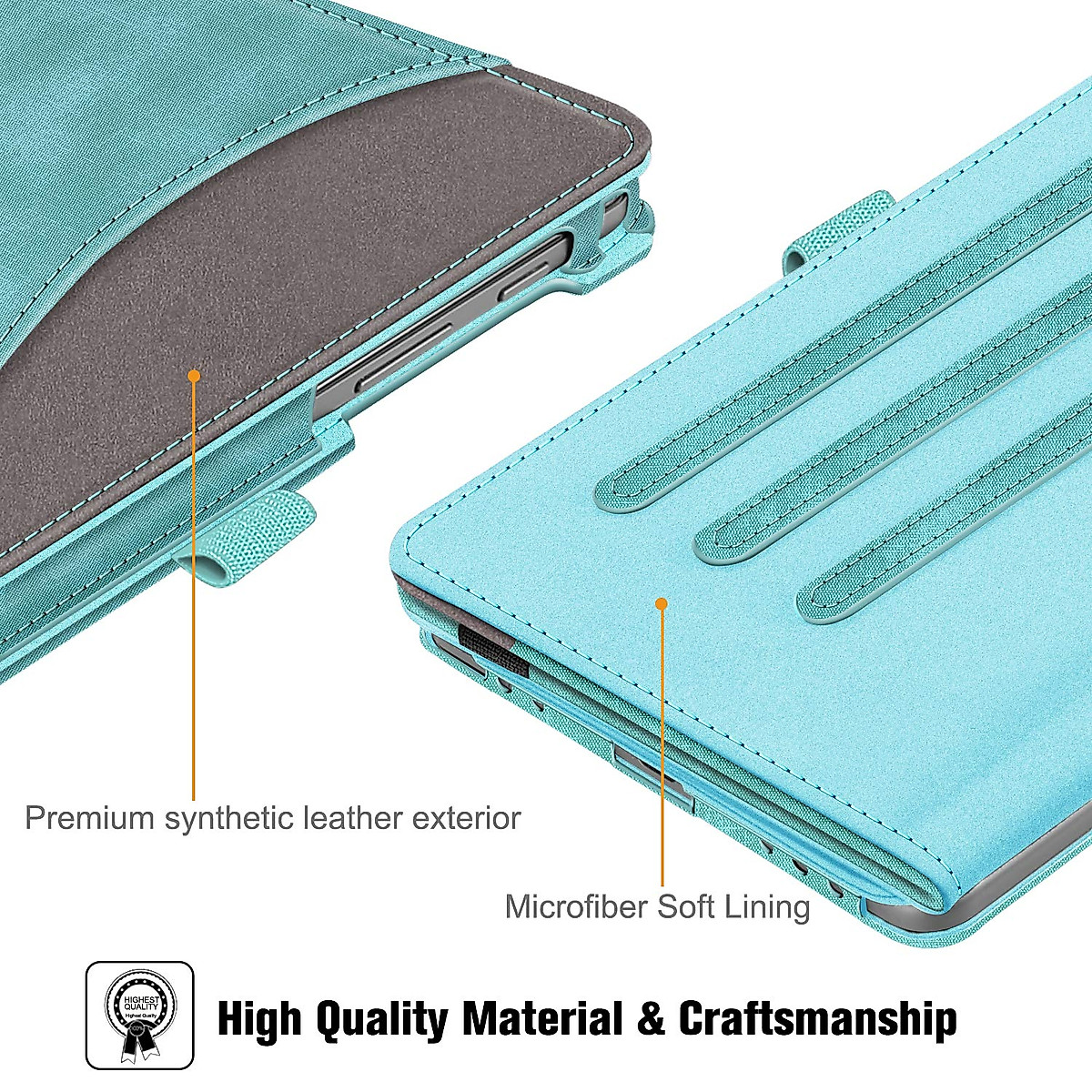 Fintie Case for Samsung Galaxy Tab A 8.4 2020 Model SM-T307, [Corner Protection] Multi-Angle Viewing Smart Stand Back Cover with Pocket, Turquoise/Brown