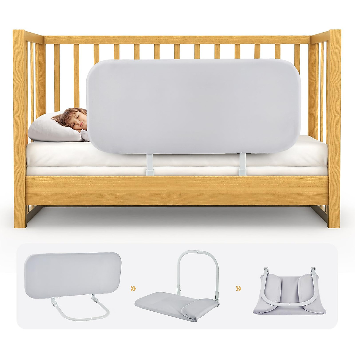 strenkitech Portable Bed Rails for Toddler: Travel Baby Bed Rail Guards for Crib, Twin, Queen, Full, King Size Beds - Easy to Assemble, Safe Guard Bed Side Rail for Toddlers and Kids