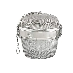 Stainless Steel 3 Inch Twist-Lock Spice Ball Chained Lid Sphere Mesh Tea Strainer Herb Spice Filter