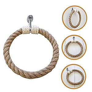 Veemoon Kitchen Rings Wooden Stand Wall-Mounted Bohemian Woven Decorative Accessories Hand Ring Bath Shower Design Storage Rope Bathroom Mount Holder Towel Bedroom Shape Rack Rustic