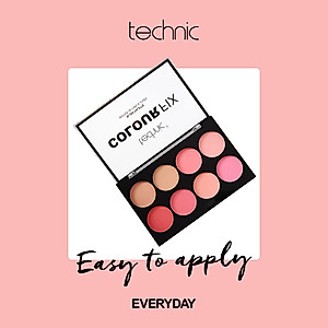 Technic Colour Fix Pressed Powder Blush Palette - 8 Blendable Matte Shades For A Long Lasting, Professional Finish
