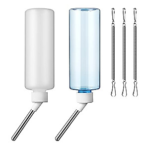 POPETPOP Guinea Pig Water Bottle No Drip 2 Pack- 8Oz Hamster Water Bottle with Hooks, Rabbit Water Bottle Samll Animal Water Bottles for Rabbits Hamsters Chinchillas Bunnys Rats