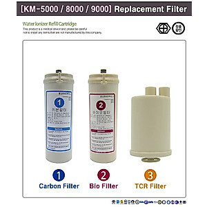Water Ionizer Filter Set for McCoy KM-5000 / KM-8000 / KM-9000