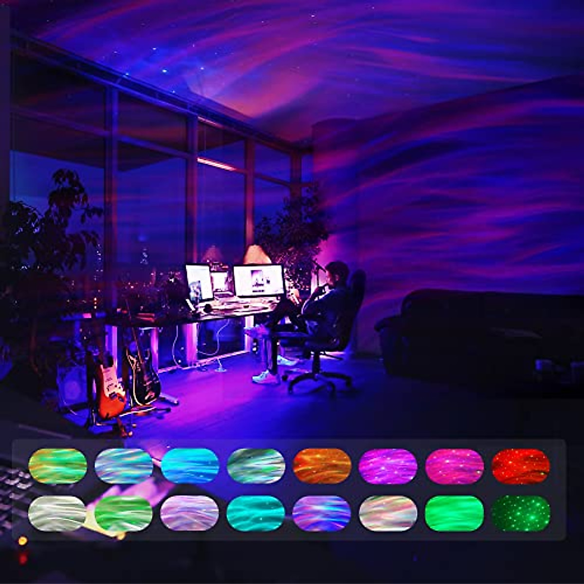 Star Projector & Night Light Projector, 3 in 1 Galaxy Projector with Bluetooth Speaker, with 15 Lighting Modes, Remote Control & Timer, for Kids Adults Decor Bedroom/Party/Gathering/Christmas