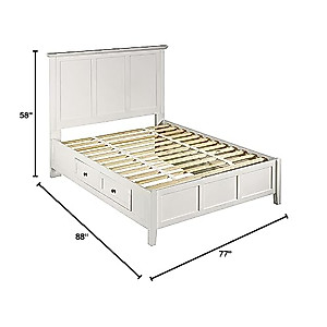 Modus Furniture Solid Wood 2-Side Storage Bed, California King, Paragon - White