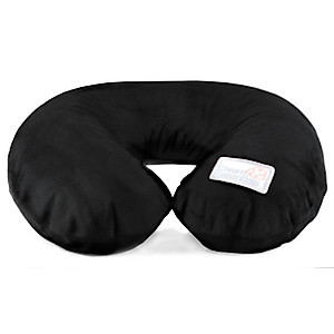 Wild Essentials Inflatable Travel Neck Pillow, U-Shape with Washable Soft Cover (Black)