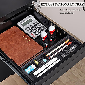 GOOGIC 3-Drawer Mobile File Cabinets Rolling Metal Filing Cabinet for Legal & Letter File Anti-tilt Design with Lock Under Desk Office Drawers Fully Assembled Except Casters Black