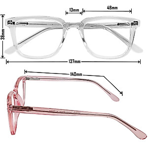 Yogo Vision 2 Pack Bifocal Reading Glasses Readers for Men Women Anti Glare Lightweight Eyeglasses Transparent Clear/Transparent Pink 1.5