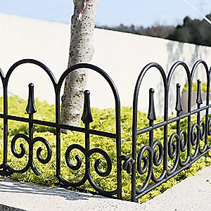 Garden Fence, 10 Pack Decorative No Dig Fencing 20ft (L) x 20in (H) Rustproof Landscape Folding Fence Panel Border Decor Picket Flower Edging for Outdoor Patio Yard Landscape