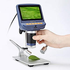 Koolertron 4.3 inch LCD Digital Microscope,10X-220X Magnification Zoom Coin Microscope,8 LED Adjustable Light &Fill Lights,1080P Camera Video Microscope for PCB/Watch Repairing/Plant/Rock Observing