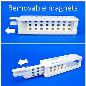 Magnetic Rack for 1.5 and 2 mL centrifuge Tubes, with Removable Magnets