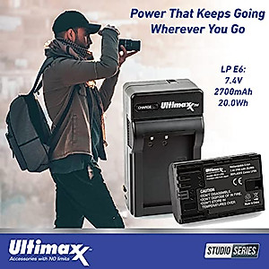 Ultimaxx Essential Canon R5 C Mirrorless Cinema Camera Bundle (Body Only) - Includes: 128GB Ultra Memory Card, Replacement Battery, LED Light Kit w/Bracket, Tabletop Tripod, & More (20pc Bundle)