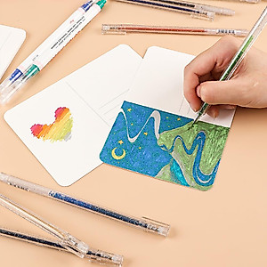 Grabie Glitter Gel Ink Pens, Vibrant Glitter Gel Pens Set, Spark Your Creativity with Every Color of the Rainbow (18 Colors Capped Glitter Gel Pens)