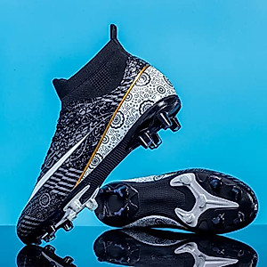 HaloTeam Men's Soccer Shoes Firm Ground Soccer Cleats Adults Athletic Outdoor/Indoor Professional Futsal Football Training Sneakers