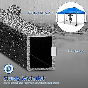 COBIZI 10x20 Heavy Duty Pop up Canopy Tent with 6 sidewalls Ez Up Commercial Outdoor Canopy Wedding Party Tents for Parties All Season Wind & Waterproof Gazebo with Roller Bag,Blue(Frame Thickened)