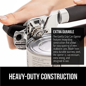 Gorilla Grip Drawer and Shelf Liner and Manual Hand Held Can Opener, Shelf Liner Size 17.5 In x 10 FT, Strong Grip, Large Lid Openers for Kitchen, Both in Black, 2 Item Bundle